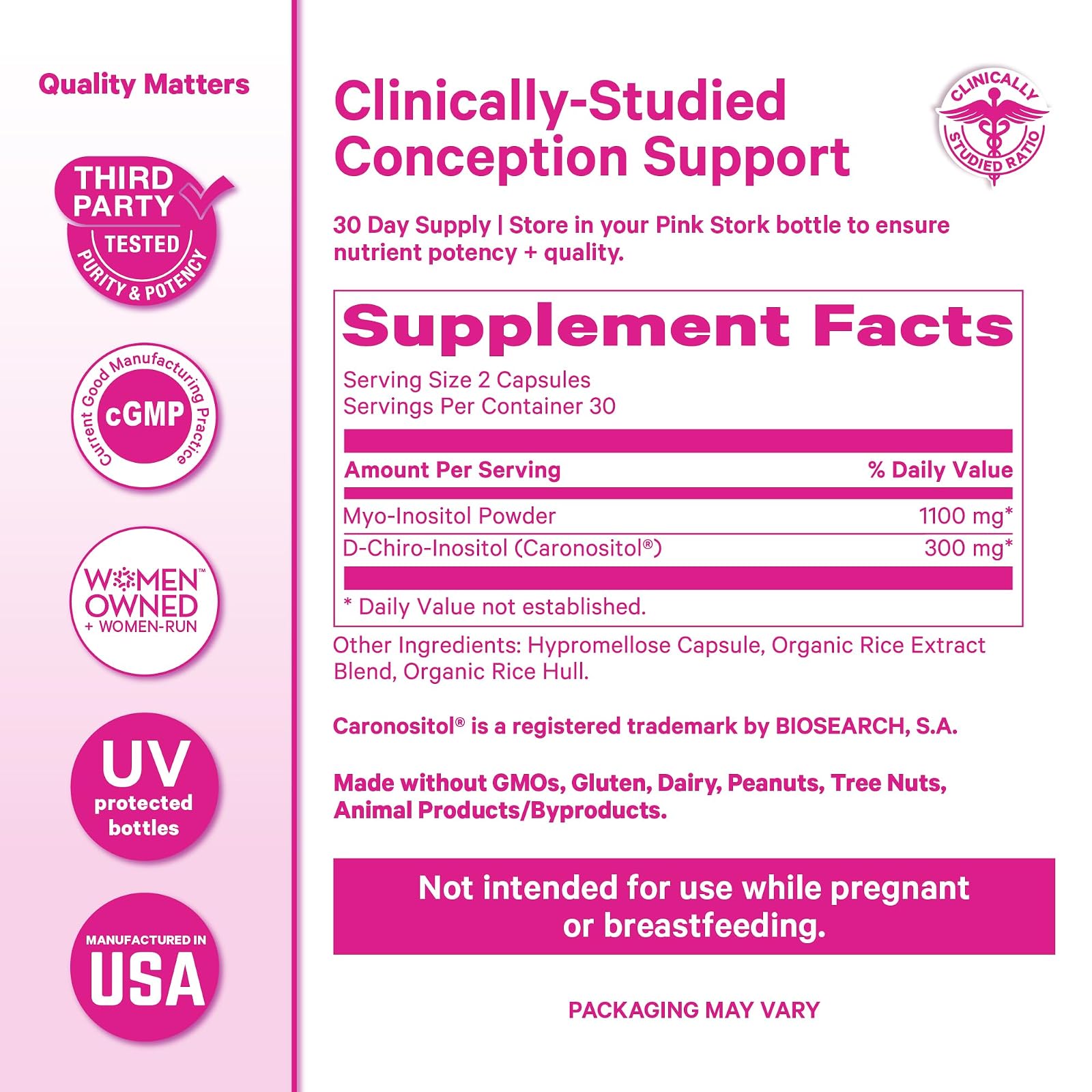 Pink Stork inositol for PCOS