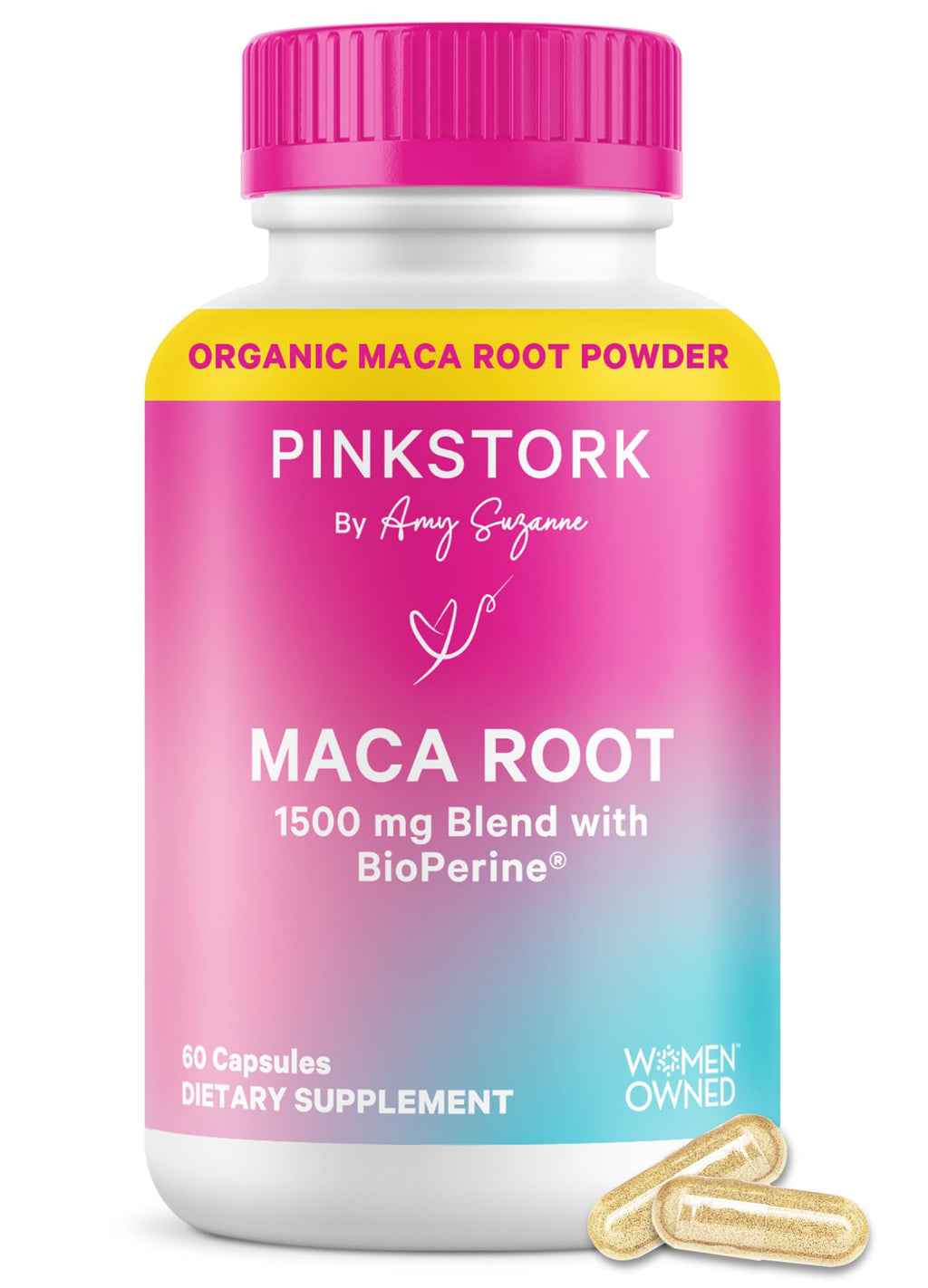 Pink Stork organic maca root capsules