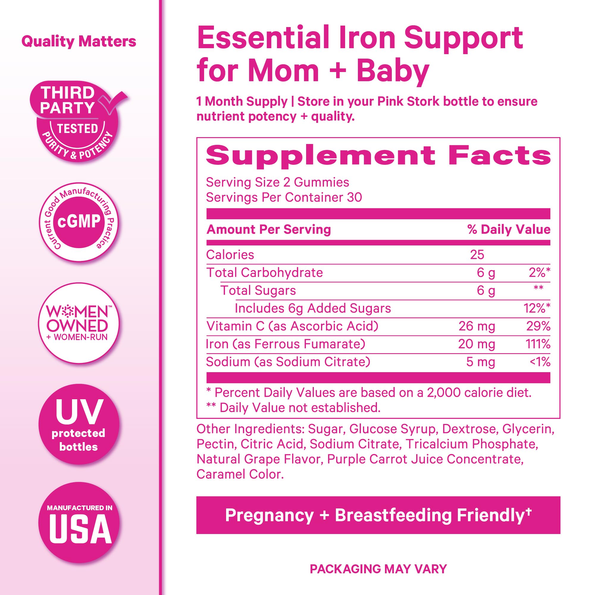 Pink Stork prenatal vitamins for women