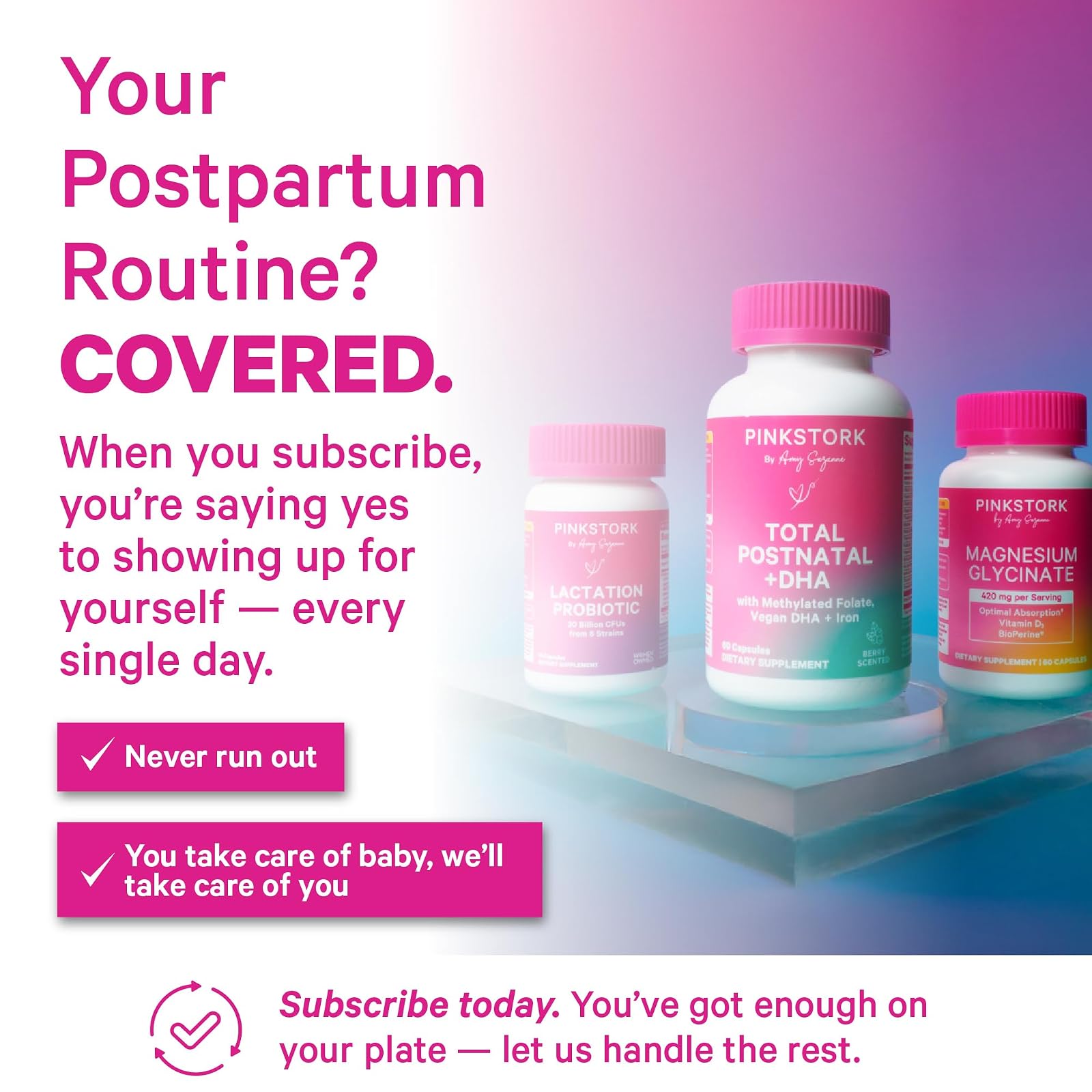 Pink Stork vitamins for new moms