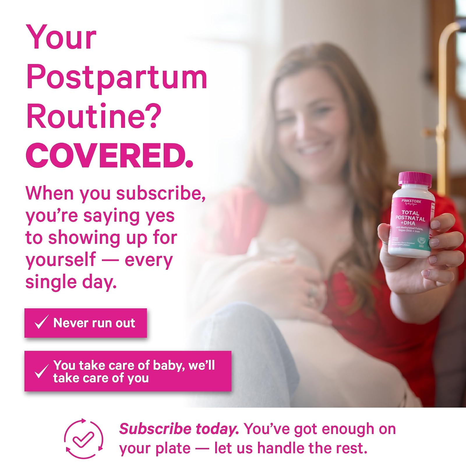 Pink Stork vitamins for postpartum health