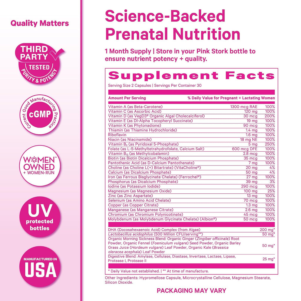 Pink Stork vitamins for pregnancy wellness