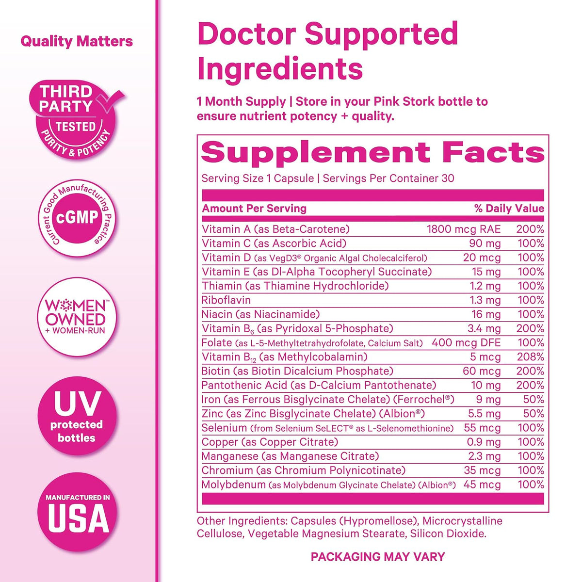 Pink Stork women's health supplements