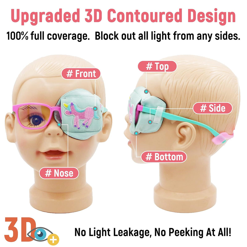 pink unicorn design eye patch for kids