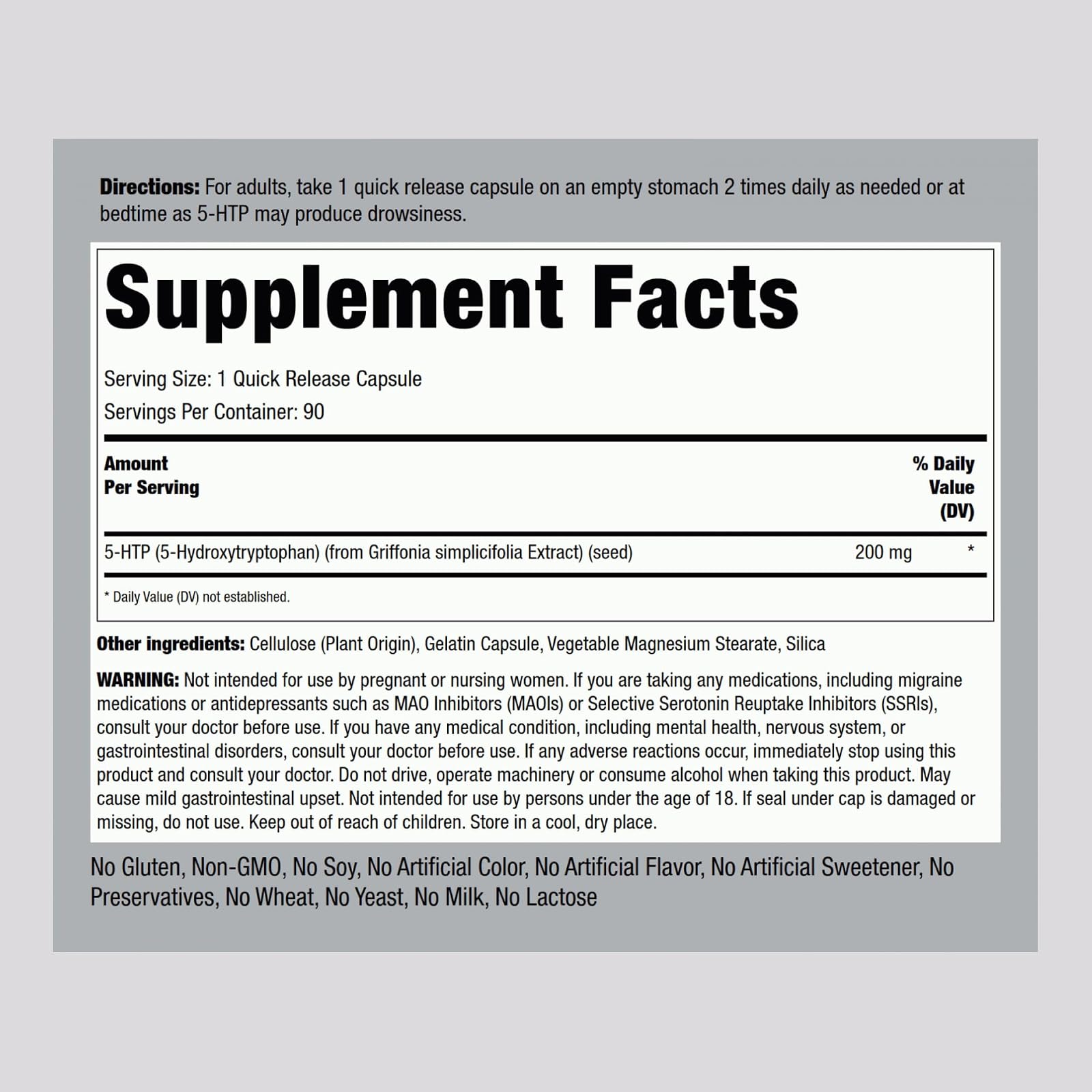 Piping Rock 5-HTP for relaxation