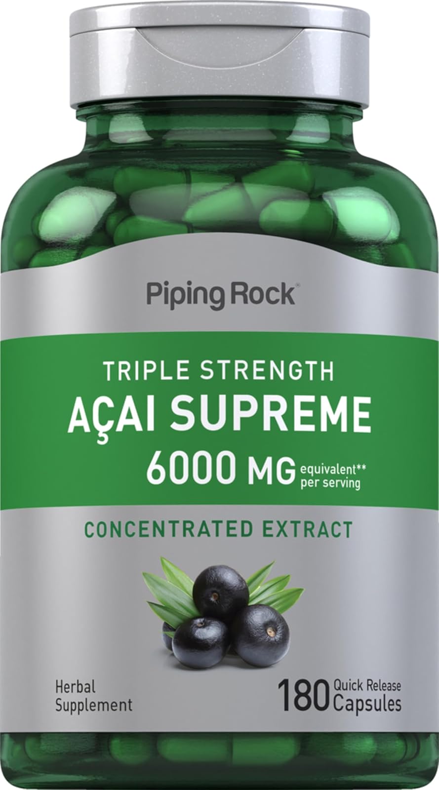 Piping Rock Acai Berry capsules for wellness