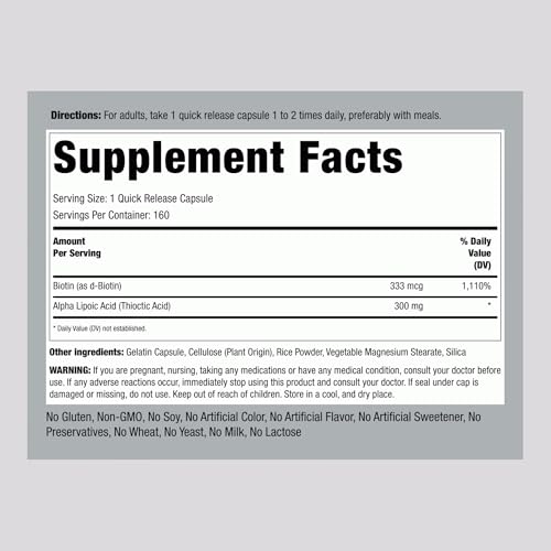 Piping Rock alpha lipoic acid supplement