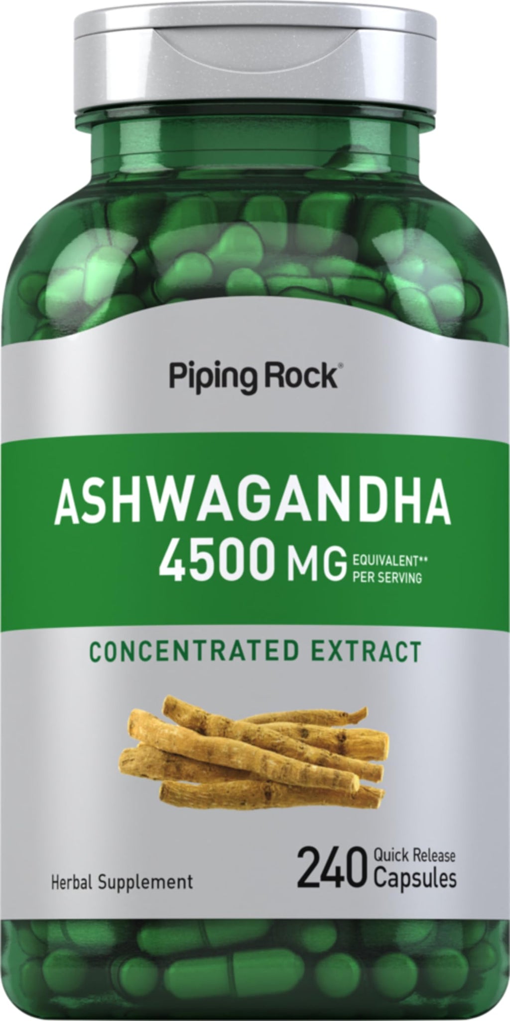 Piping Rock ashwagandha capsules for stress relief
