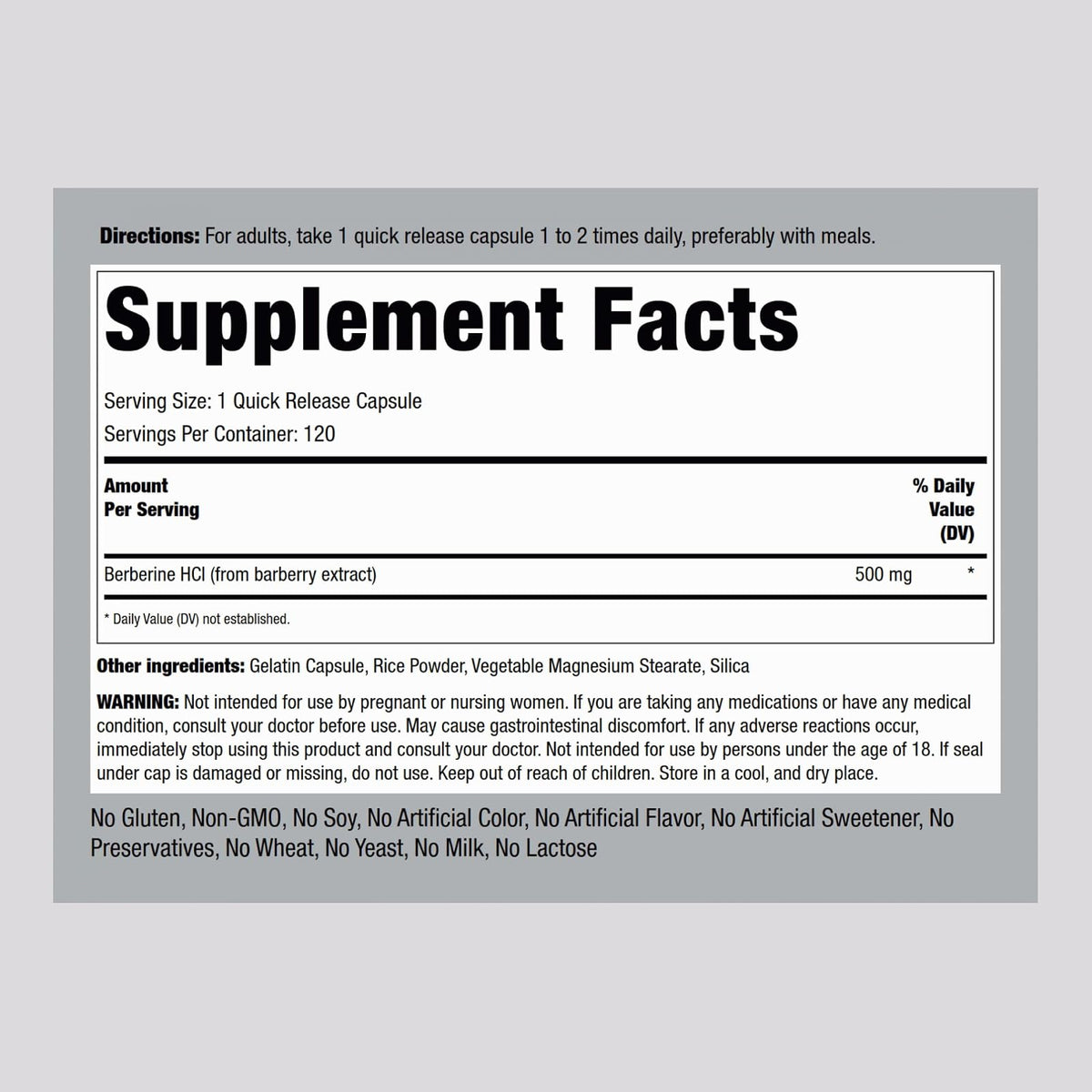 Piping Rock berberine for metabolic health