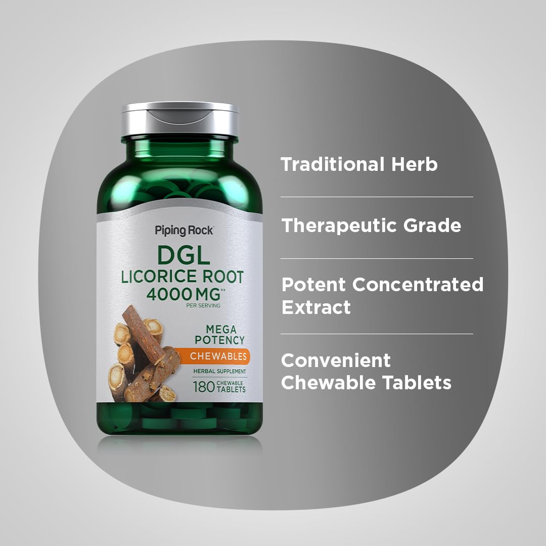 Piping Rock chewable DGL licorice benefits