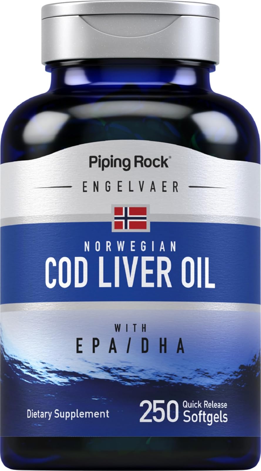 Piping Rock cod liver oil softgels