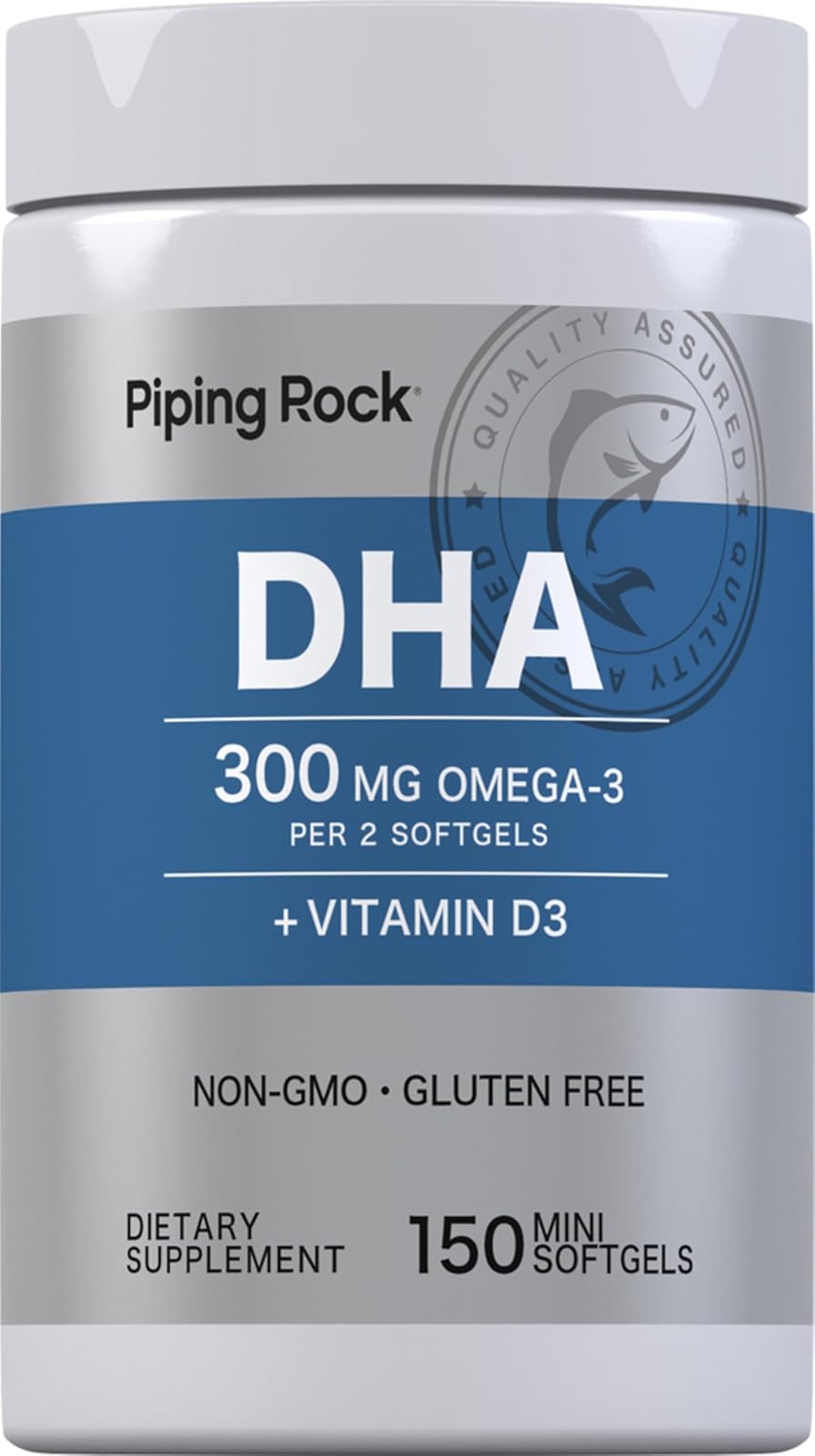 Piping Rock DHA softgels for brain health