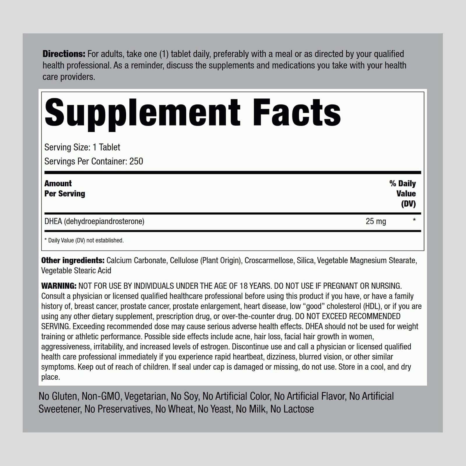 Piping Rock DHEA multivitamin for women