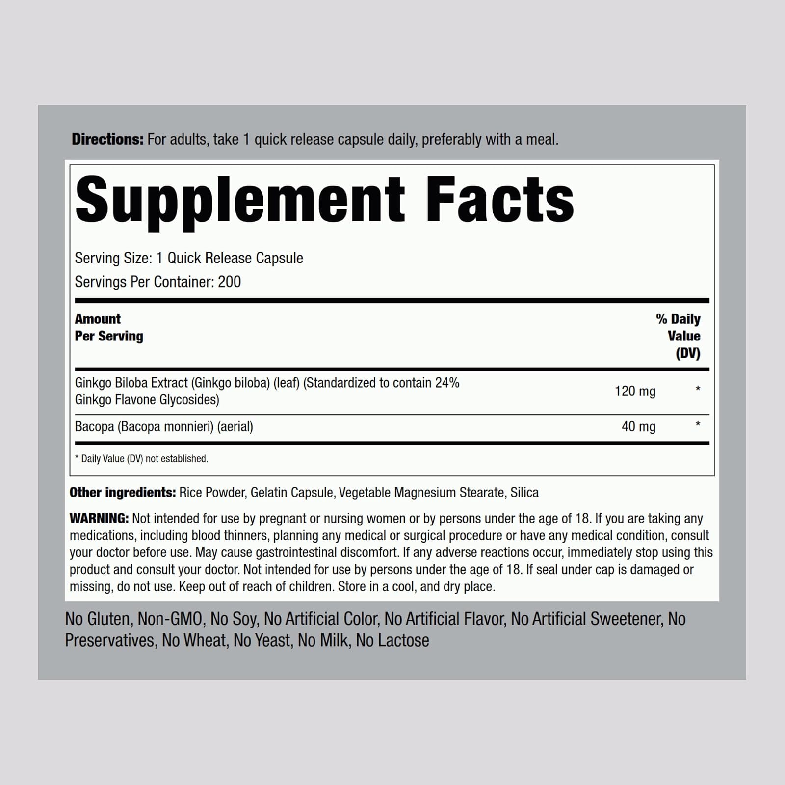 Piping Rock ginkgo biloba benefits