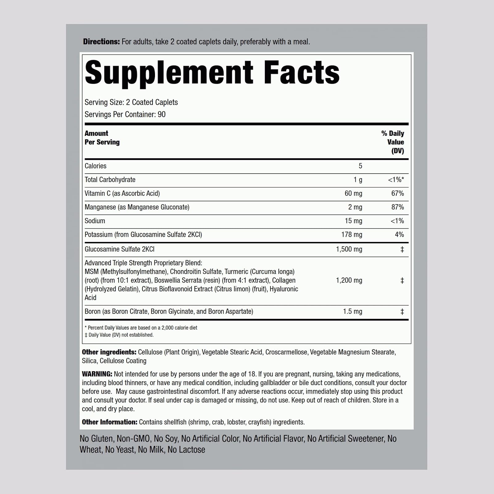 Piping Rock glucosamine for mobility