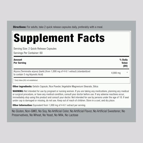 Piping Rock herbal Arjuna benefits