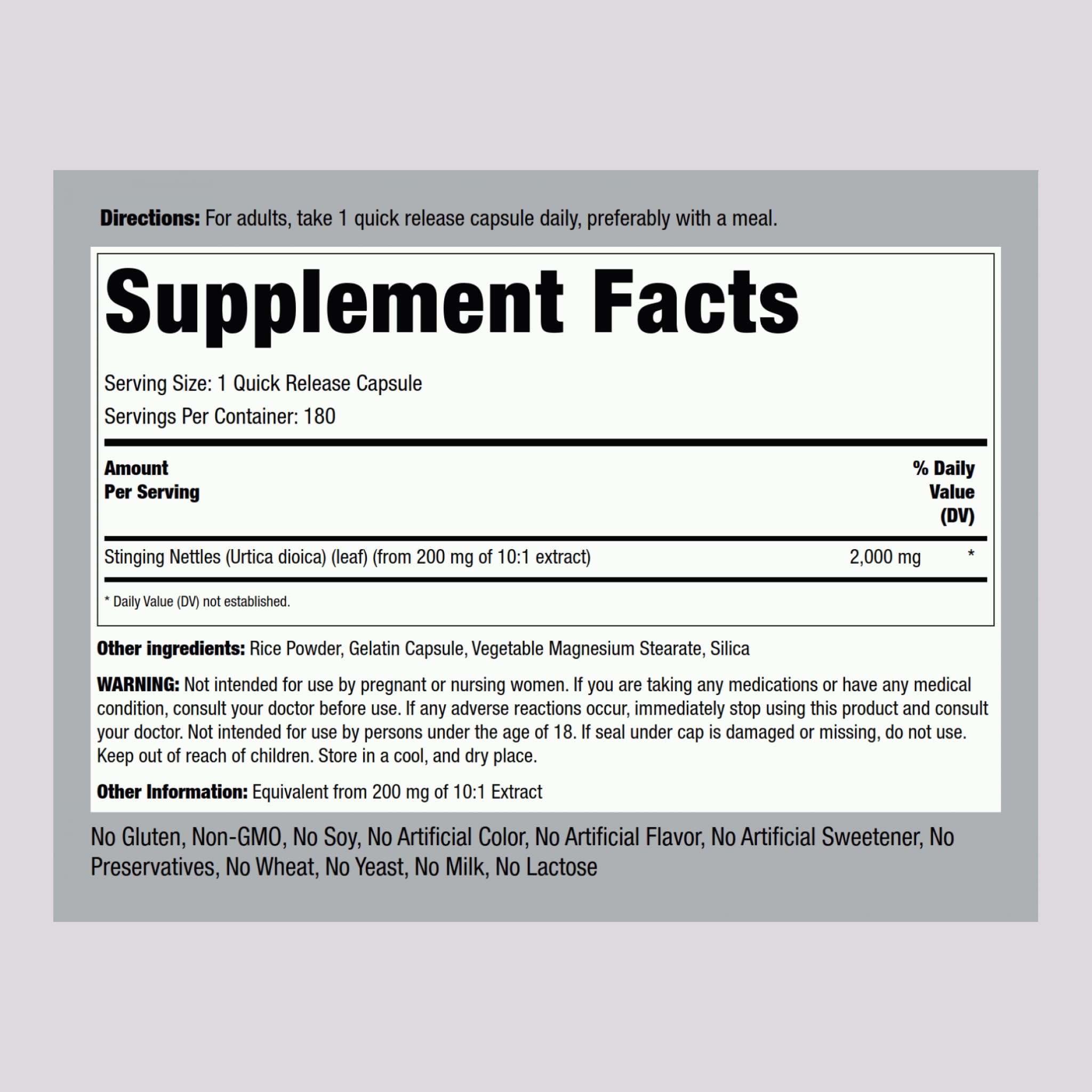 Piping Rock herbal nettle extract