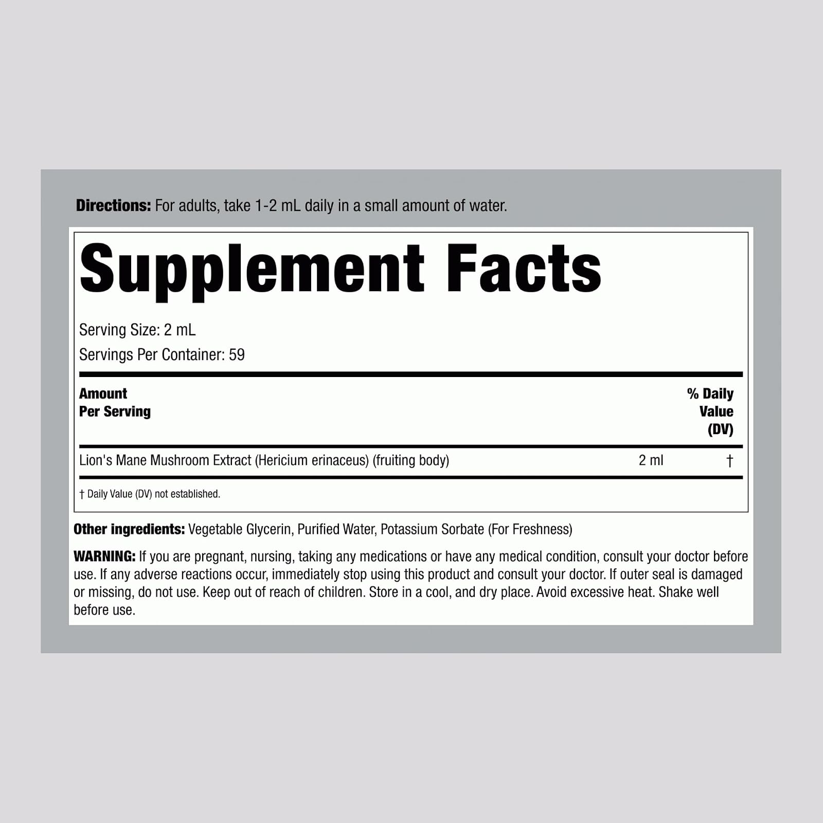 Piping Rock lion's mane extract drops