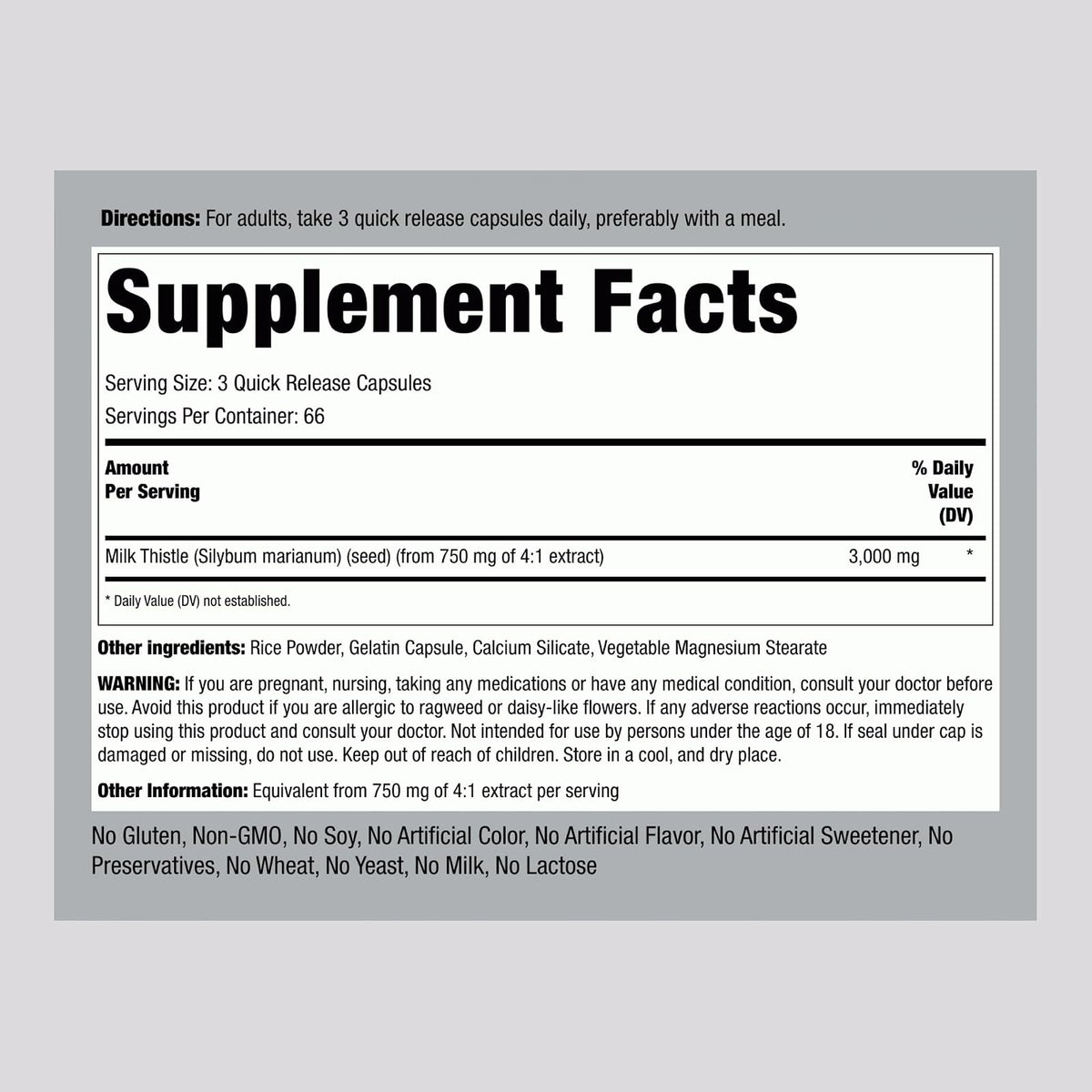 Piping Rock milk thistle benefits