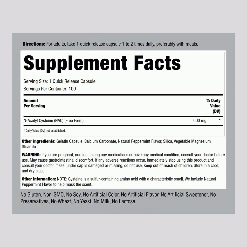 Piping Rock N-Acetyl Cysteine benefits
