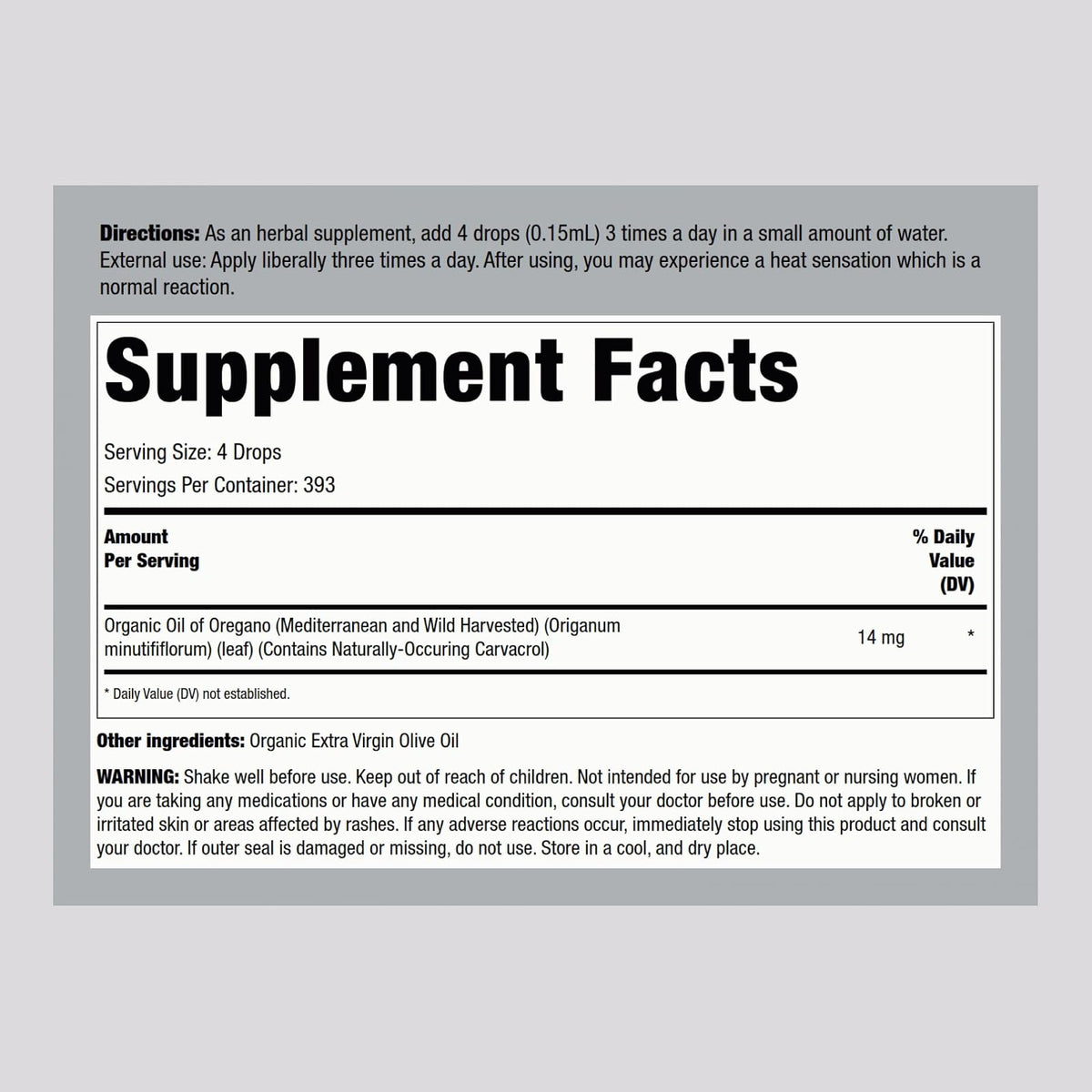 Piping Rock oil of oregano benefits