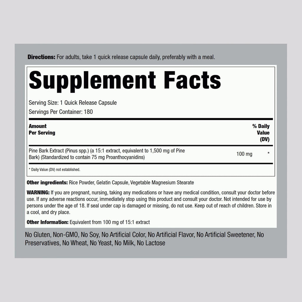 Piping Rock pine bark extract benefits