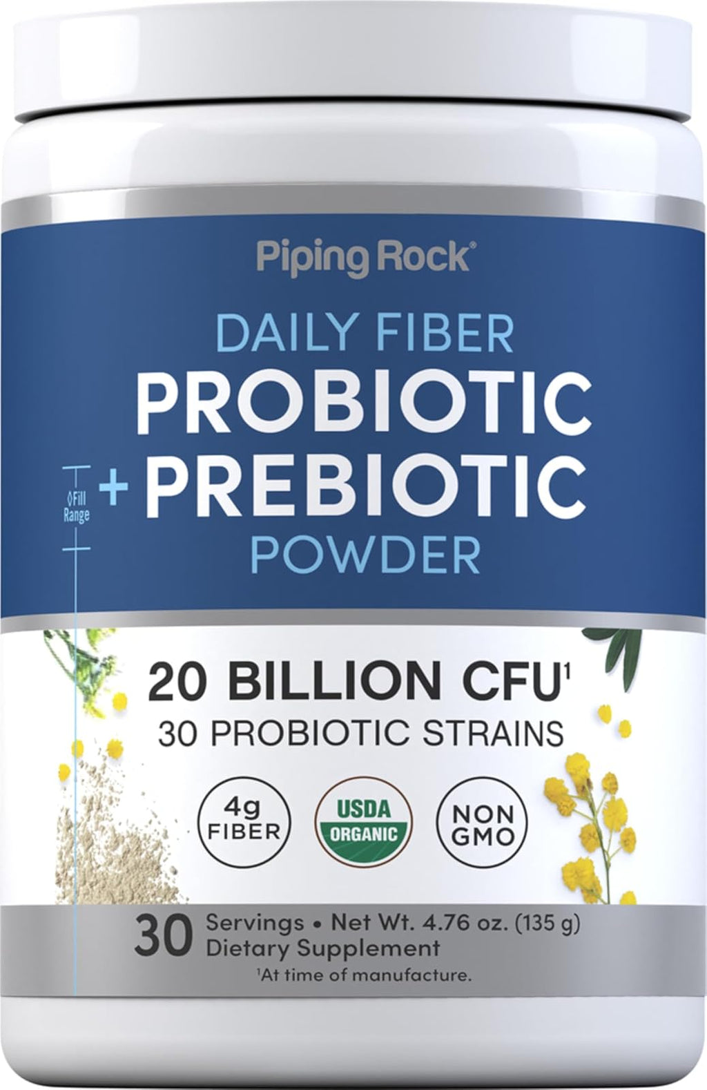 Piping Rock probiotic powder for gut health