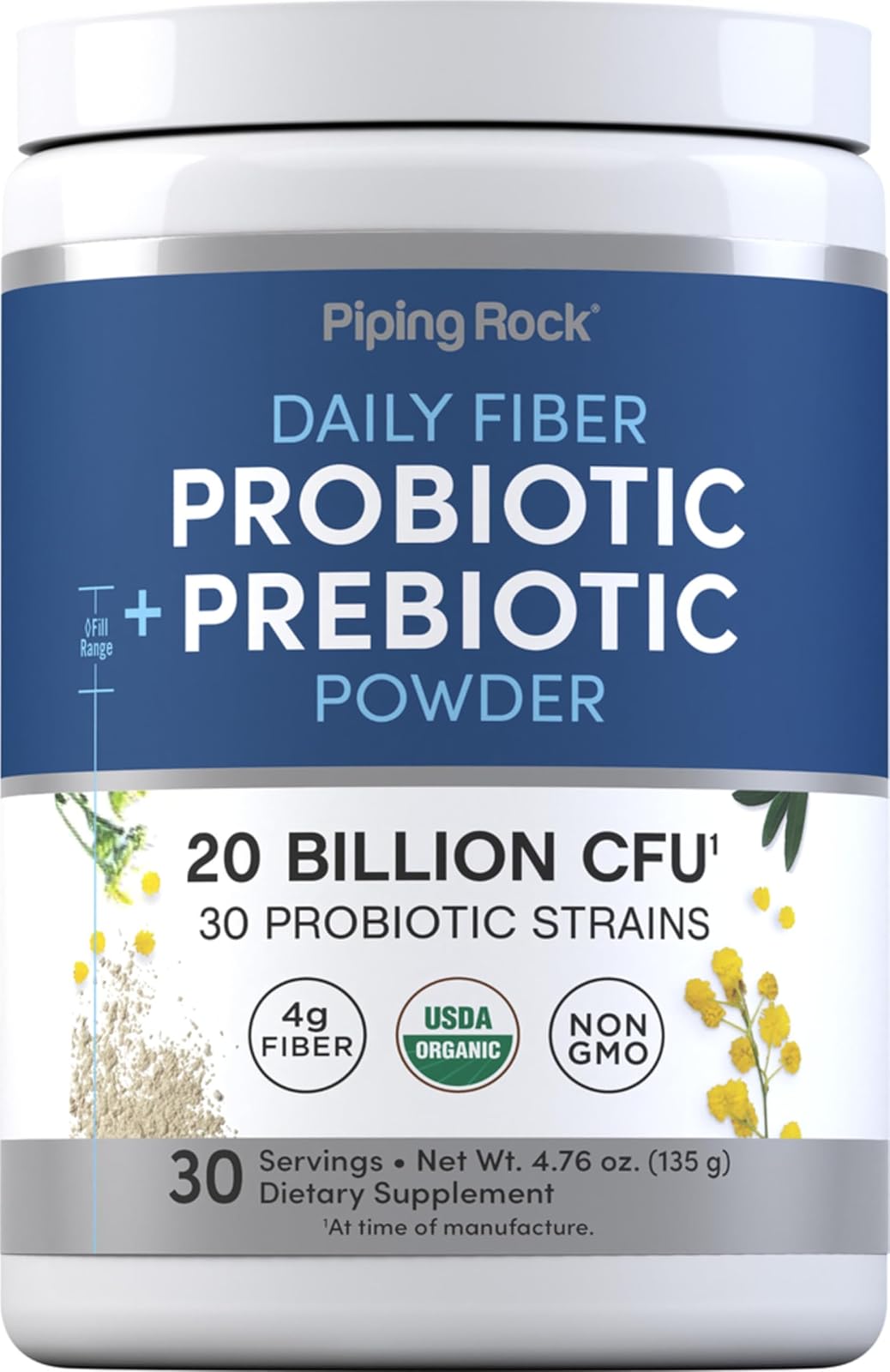 Piping Rock probiotic powder for gut health