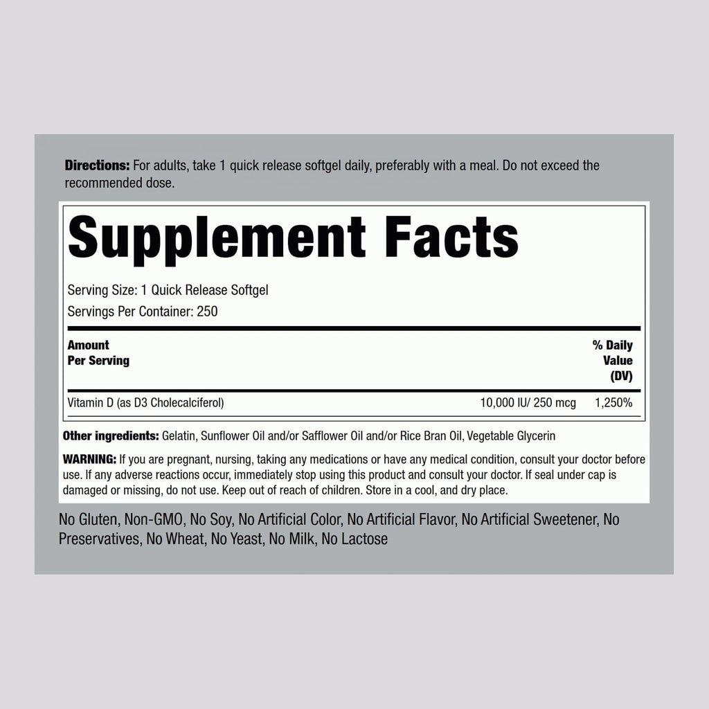 Piping Rock vitamin D softgels