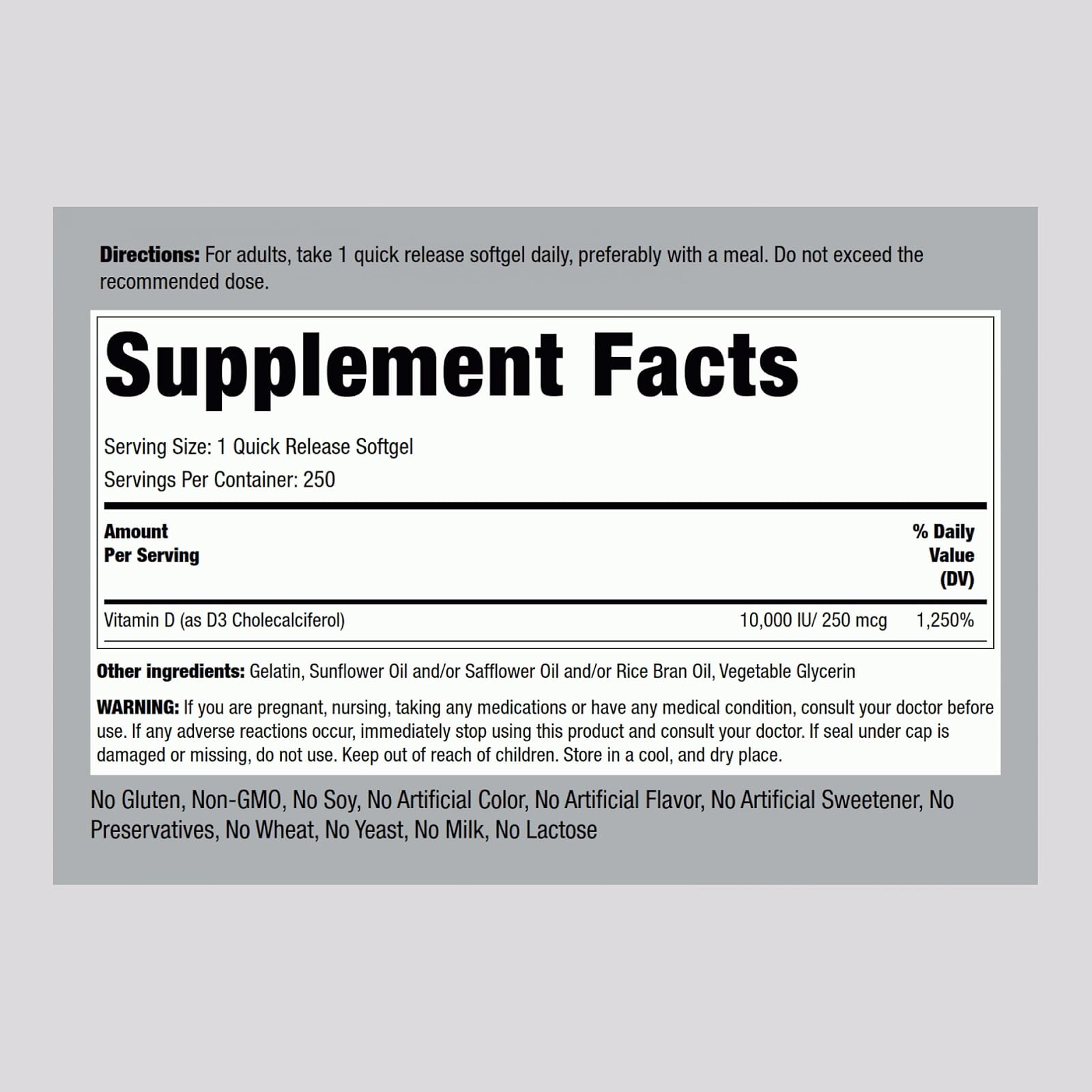 Piping Rock vitamin D softgels