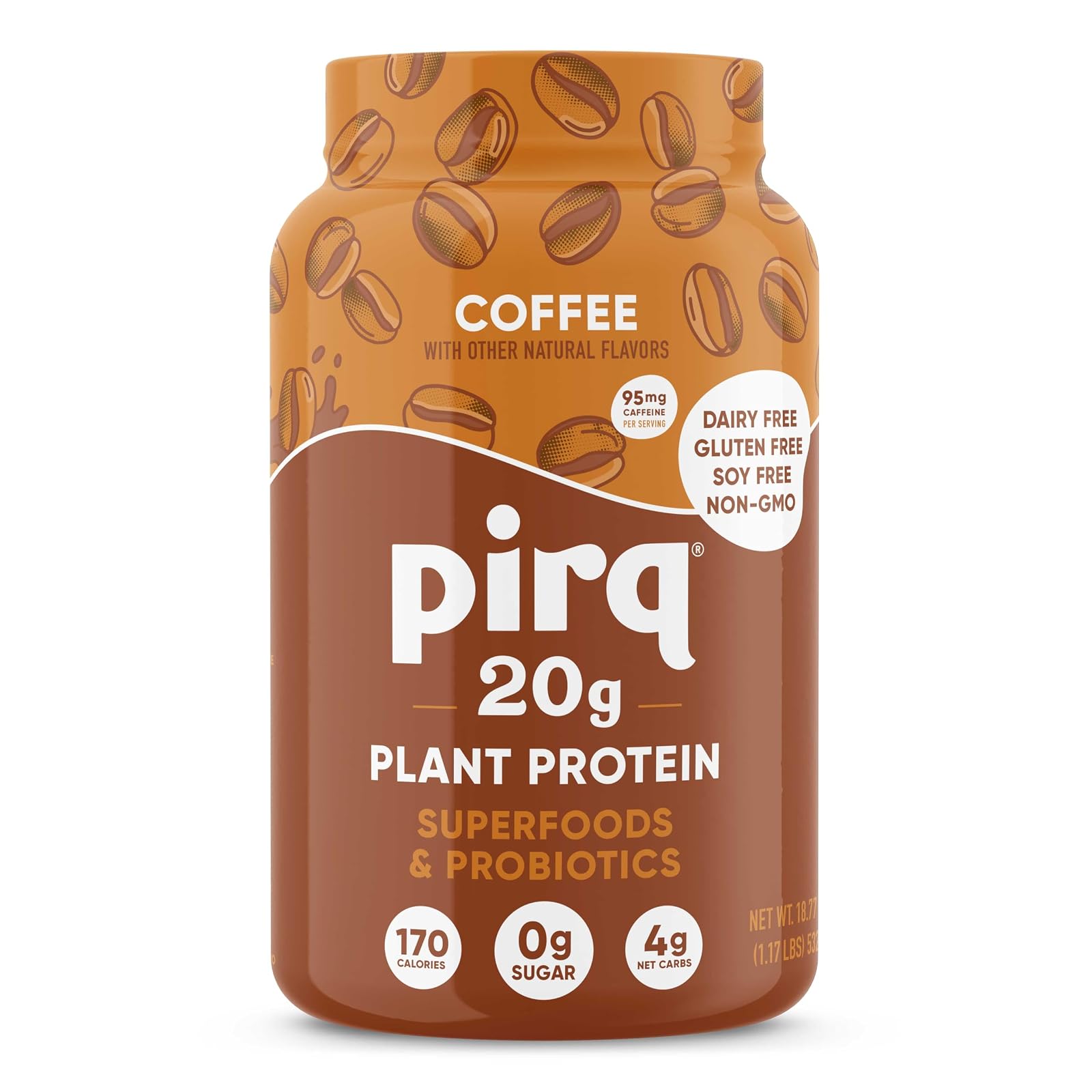 Pirq dairy free protein powder coffee