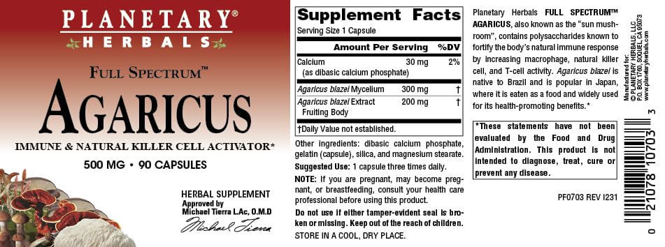 Planetary Herbals mushroom immune support