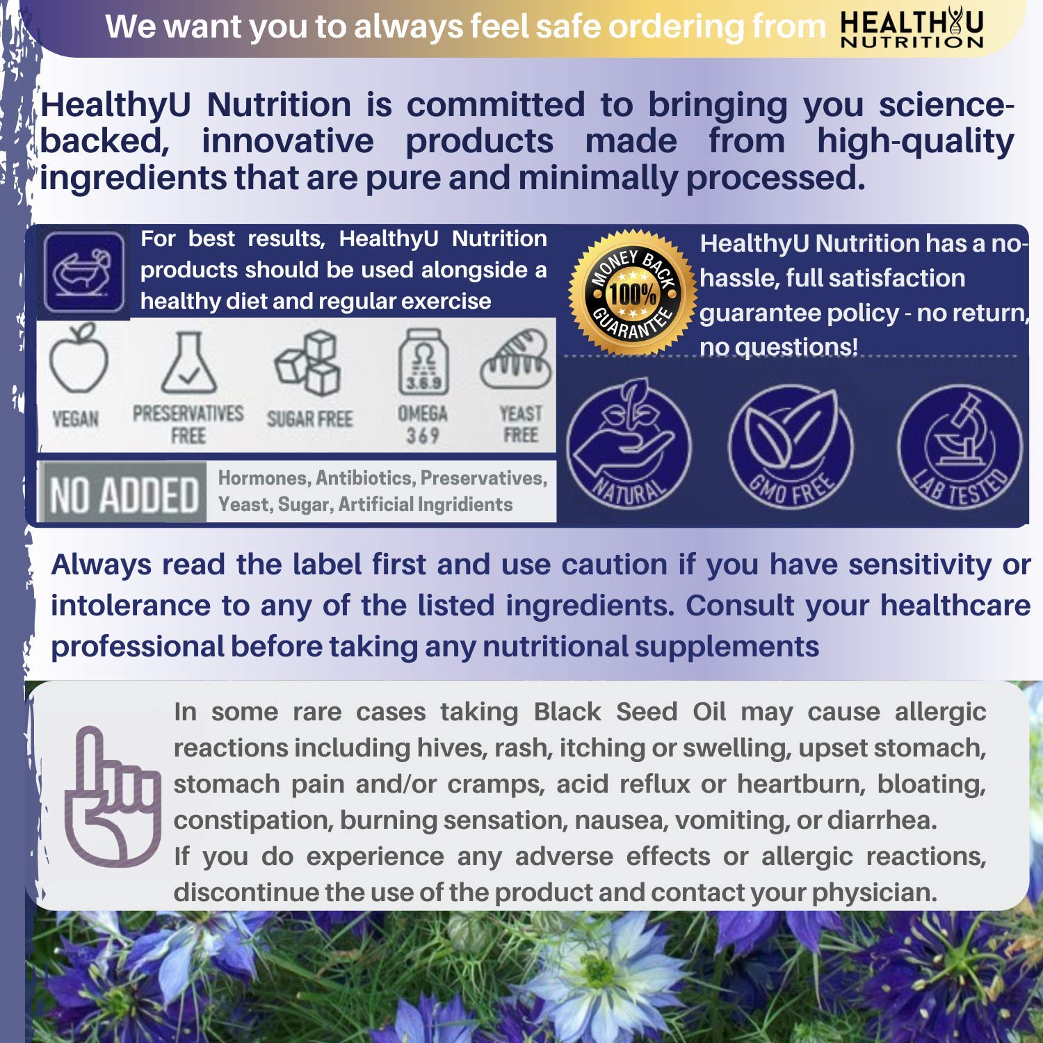 Plant-based black seed oil capsules