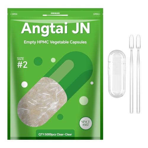 plant-based clear pill capsules size 2