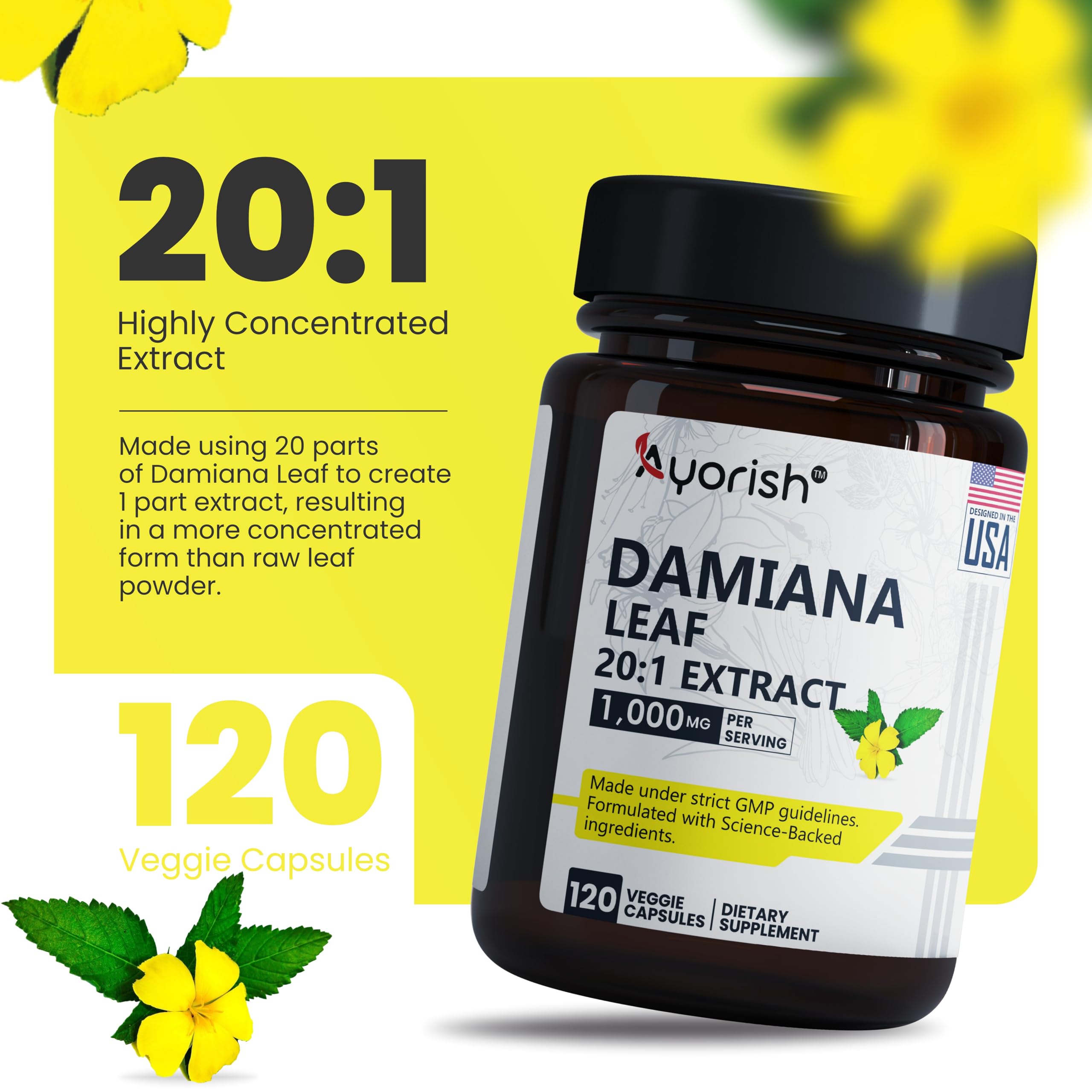 Plant-based damiana capsules for relaxation