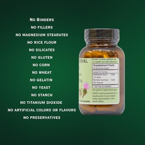 plant-based liver health capsules in glass bottle