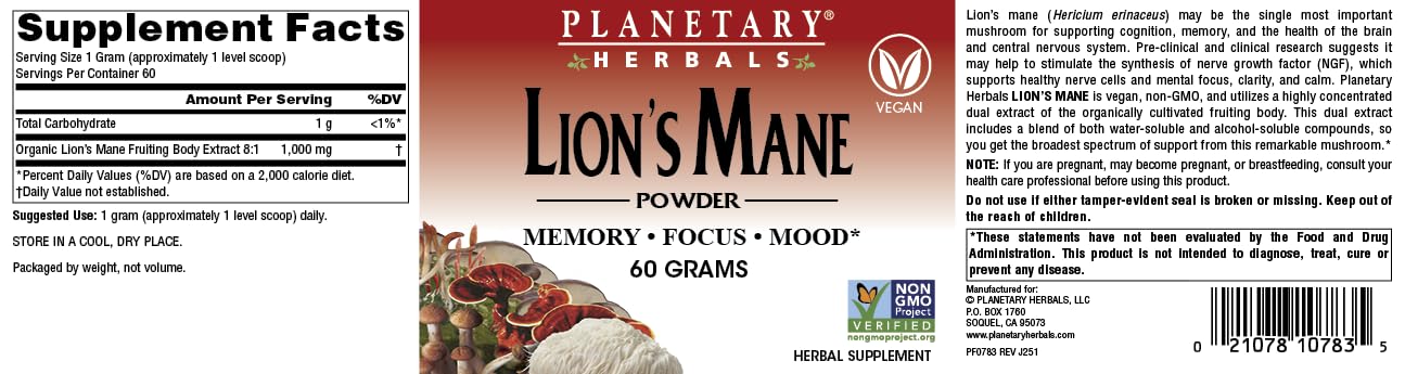 Plant-based memory support supplement