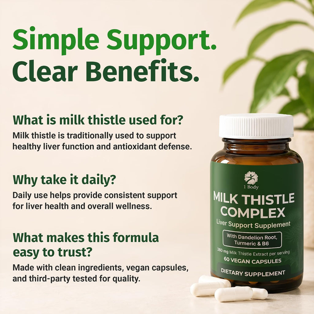 plant-based milk thistle for liver function