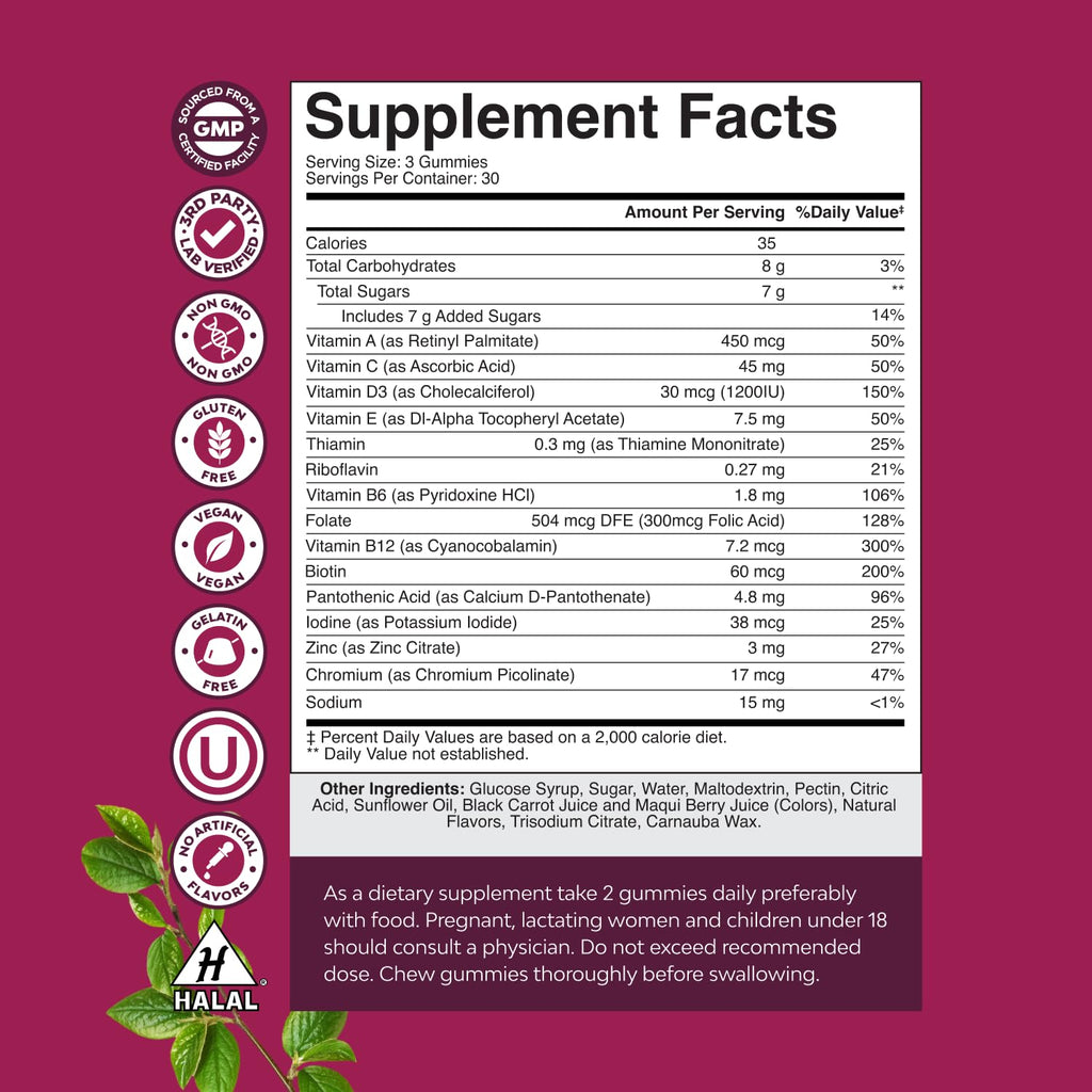 Plant-based multivitamin for vitality