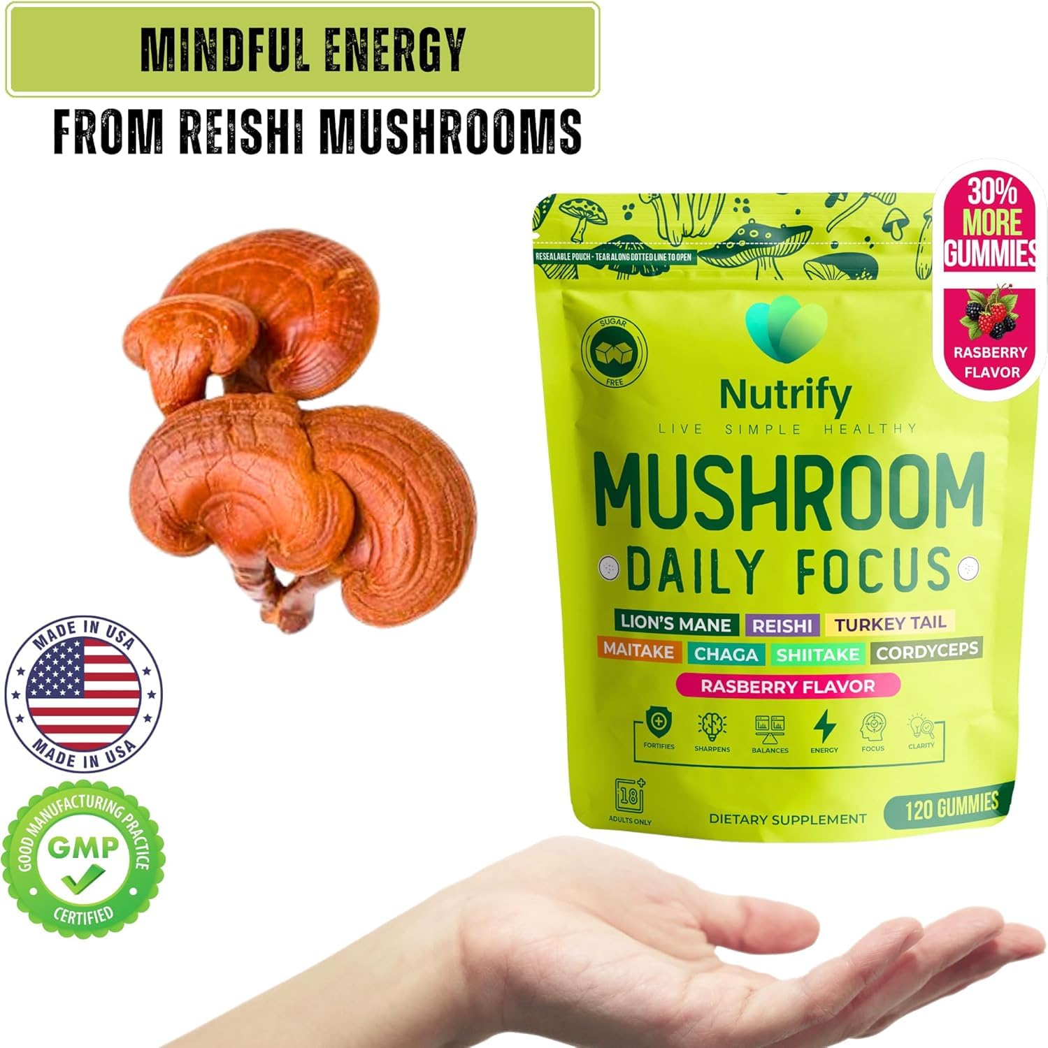 Plant-based mushroom supplements for vitality