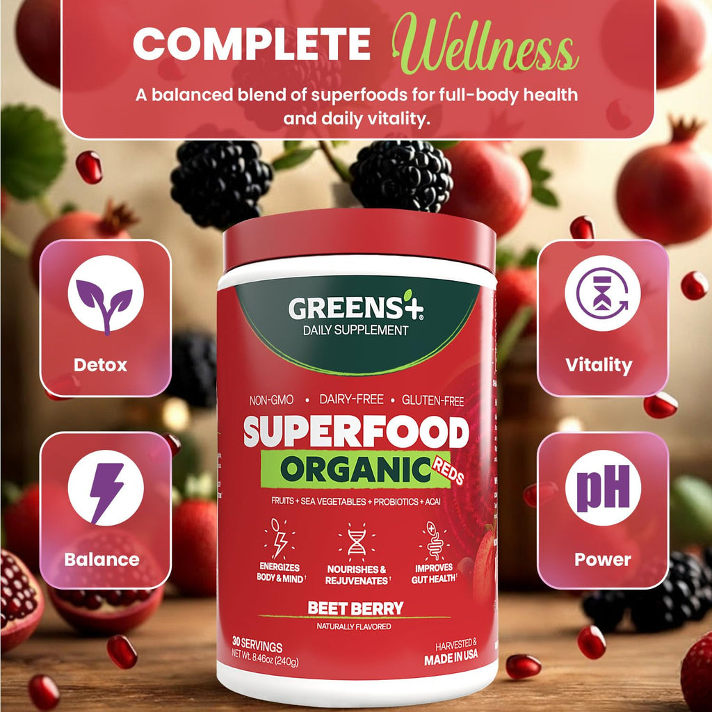 plant-based nutrition with organic reds