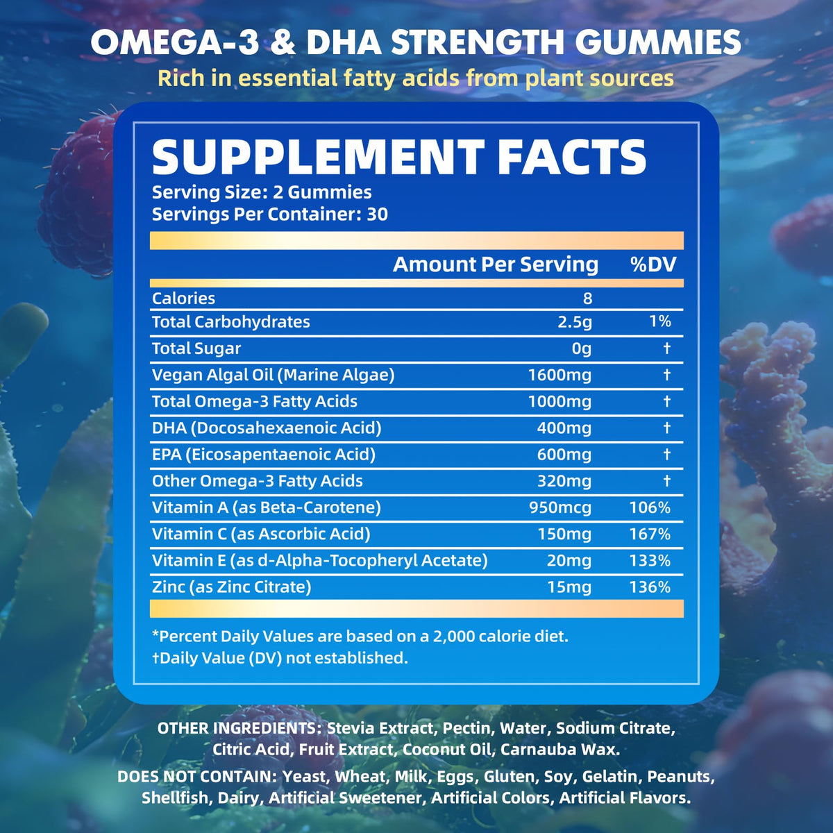 Plant-based omega-3 supplements for vegans