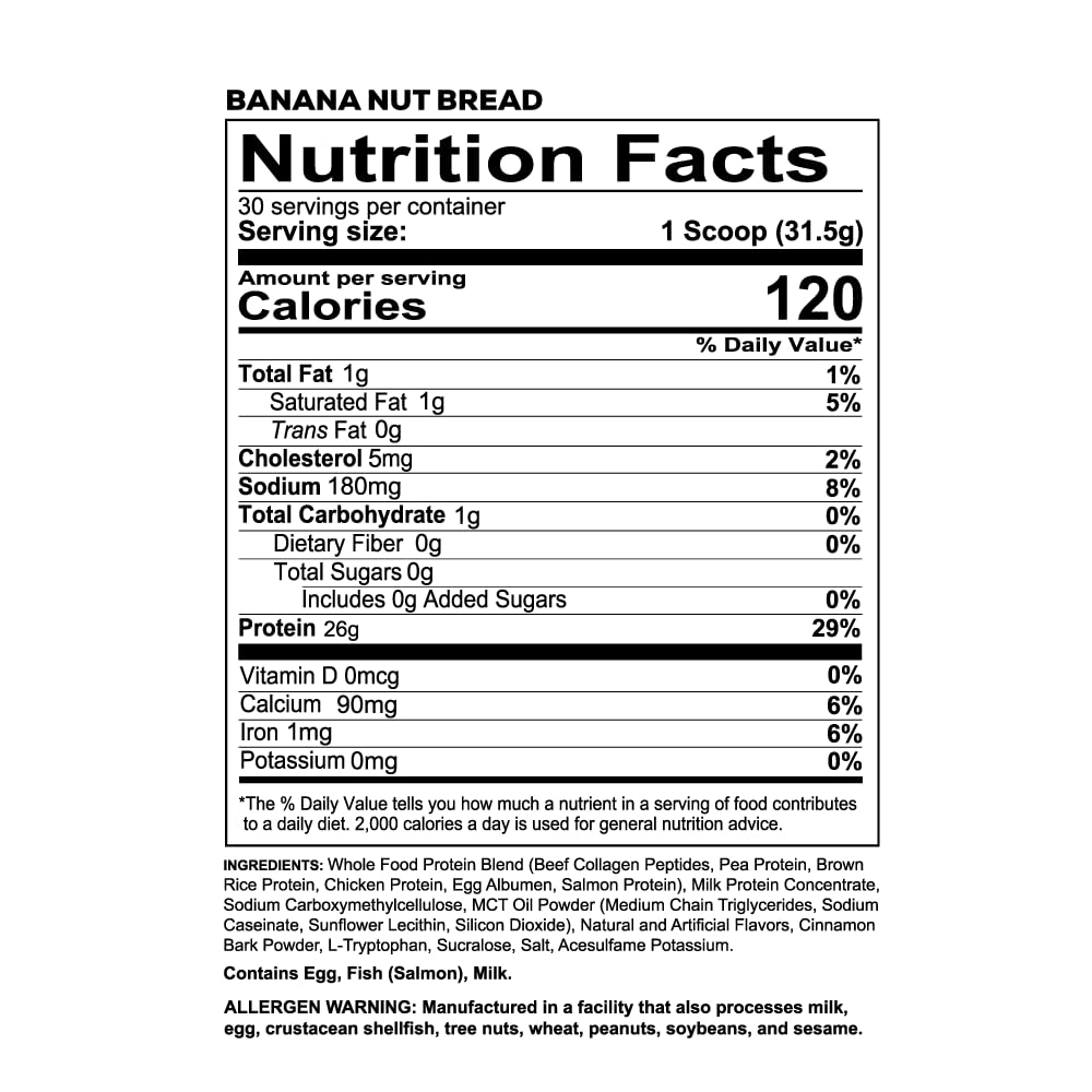 plant based protein powder banana nut