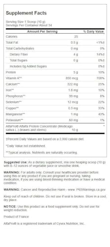 plant-based protein source alfalfa