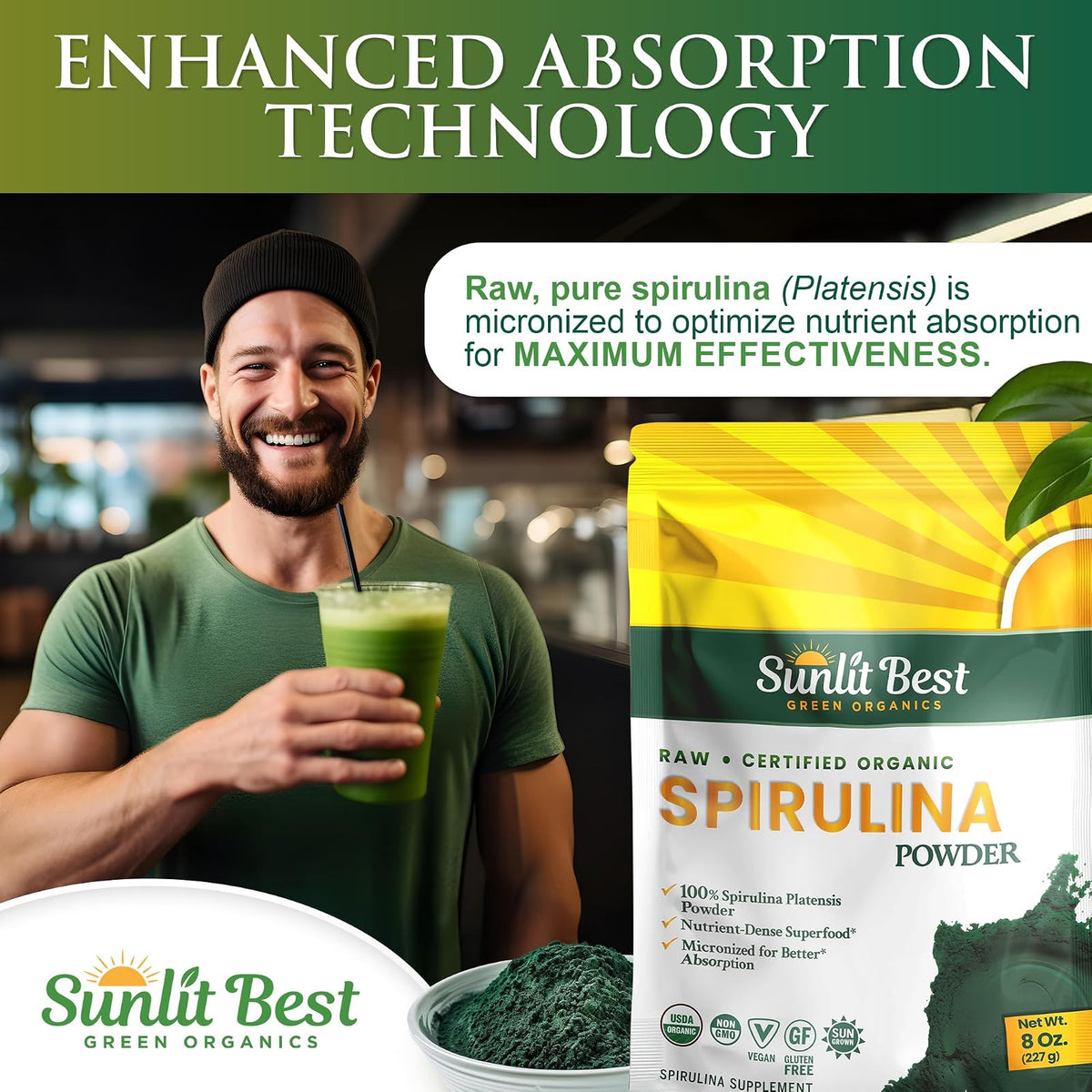plant-based protein spirulina powder