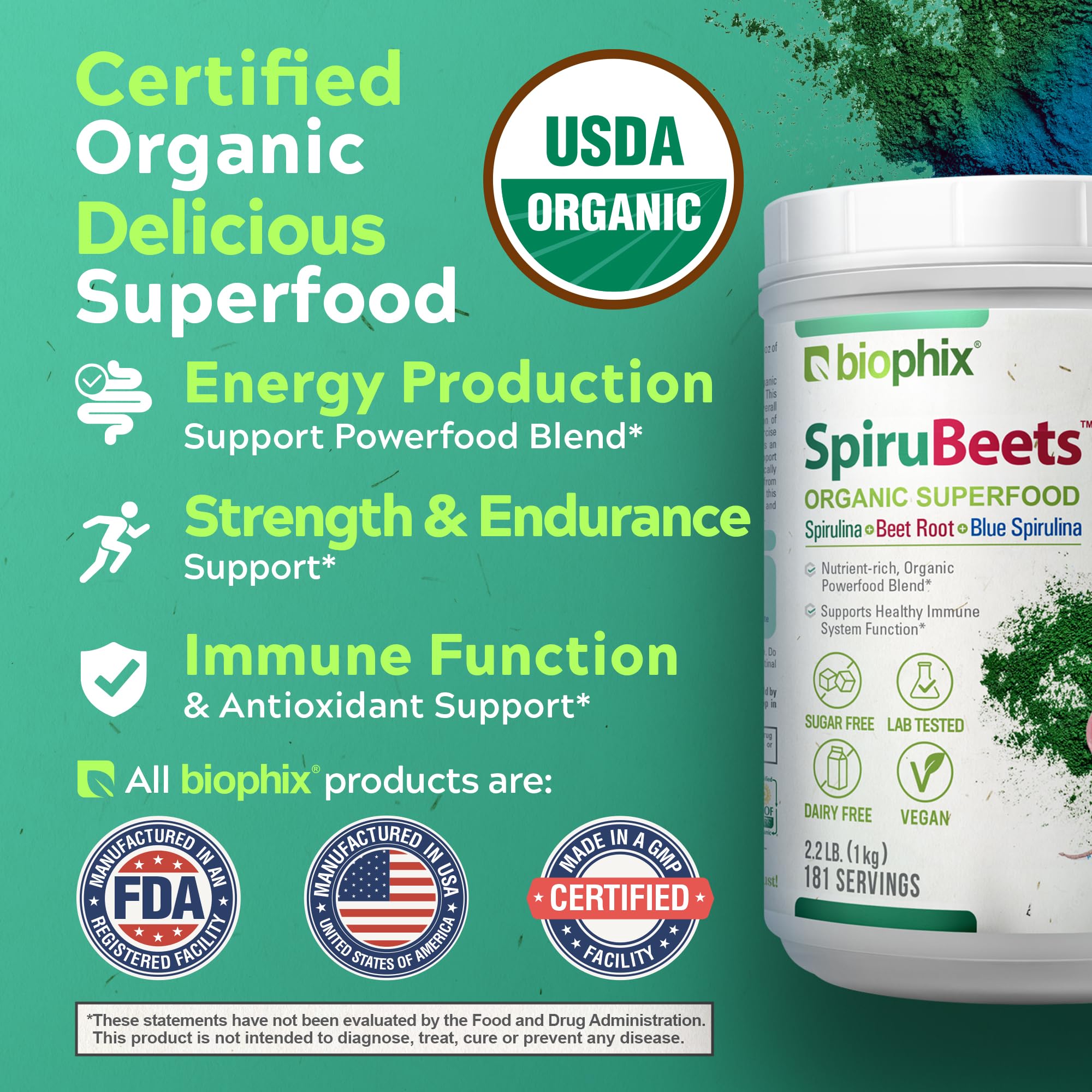 plant-based protein spirulina supplement