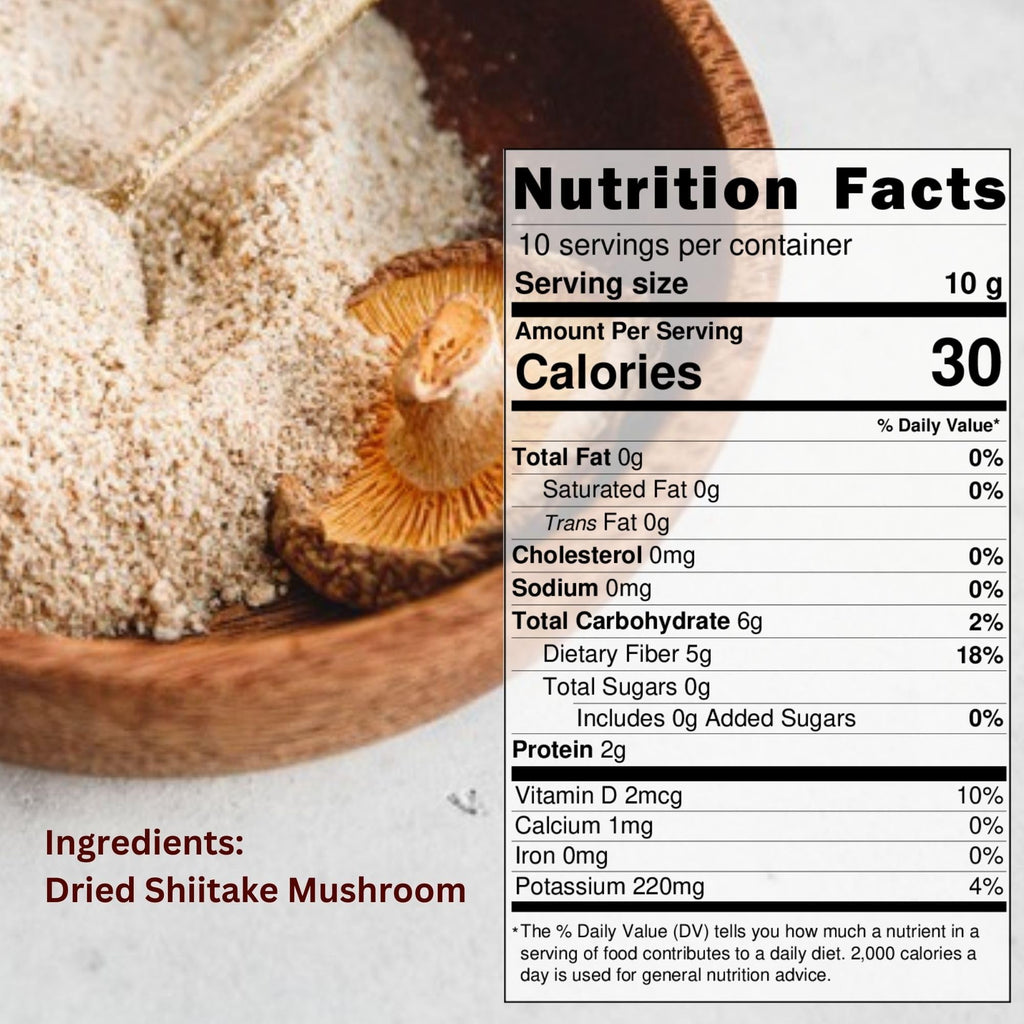 Plant-based shiitake mushroom supplement