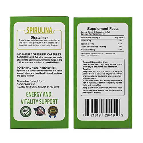 plant-based spirulina for health
