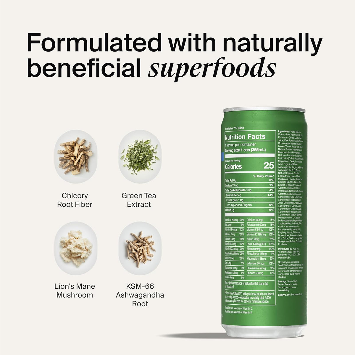 plant-based super greens beverage