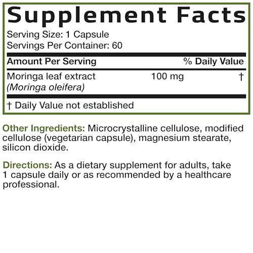Plant-based supplement with moringa